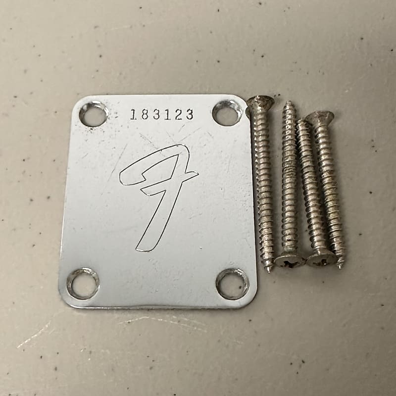 Fender "F" Neck Plate Vintage USA 1967 Stratocaster | Reverb
