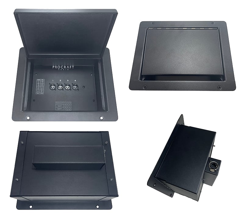 PROCRAFT GAP LID FLOOR POCKET W/ 1) MALE 4 CHANNEL XLR CAT5 | Reverb