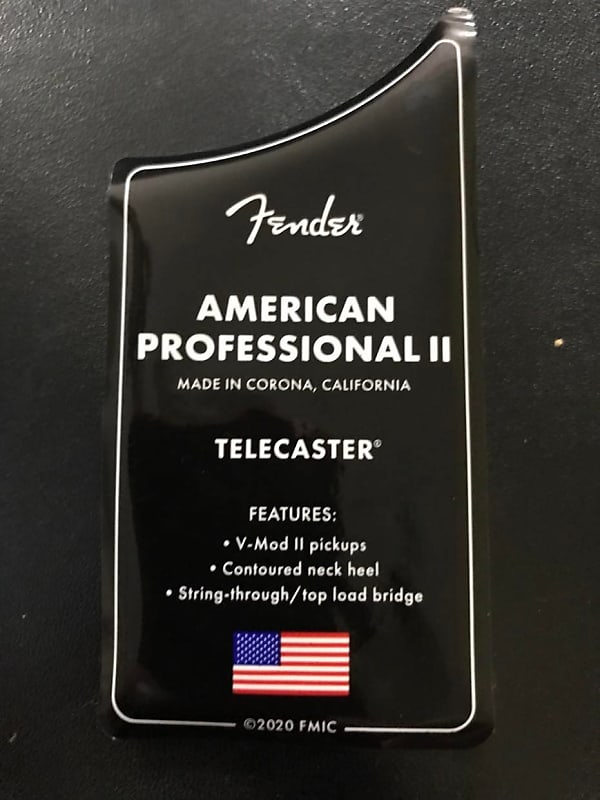 Fender pickguard Sticker American professional II Telecaster | Reverb