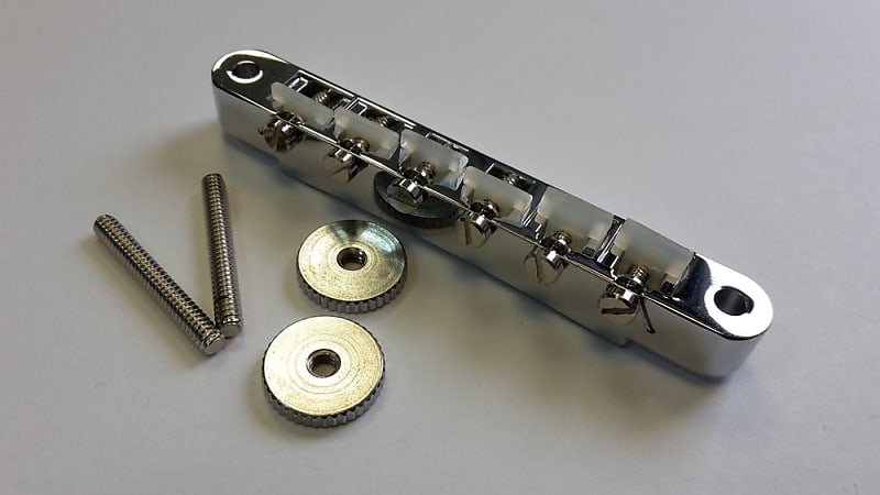 ABR 1 Style Bridge Wired Chrome Nylon Saddles fits Gibson Les | Reverb