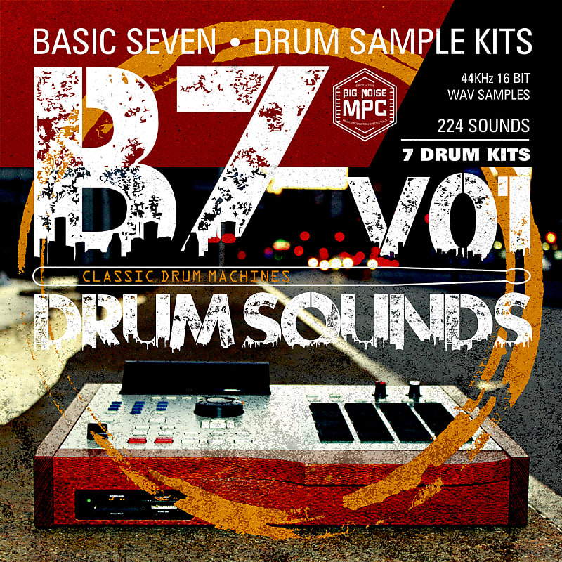 Basic Seven Hip-Hop Drum Sounds v.01 WAV Files | USB Flash | Reverb