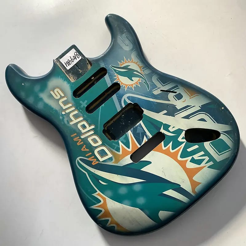 HSS Guitar Miami Dolphins NFL Custom DIY Project Body | Reverb