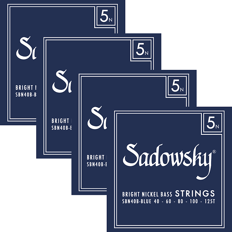 4-Pack Sadowsky Strings SBN40B Blue Label Bass 5-Strings, | Reverb