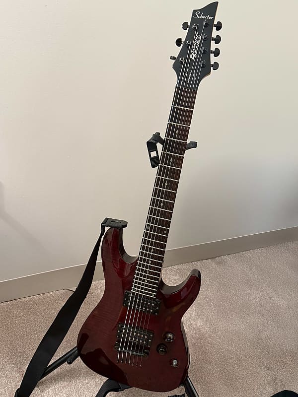 Schecter Diamond Series Gryphon 7 String Red Flame | Reverb