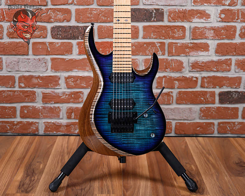 Kiesel Aries 7-String 5A Flame Maple Top Deep Knight Blue | Reverb