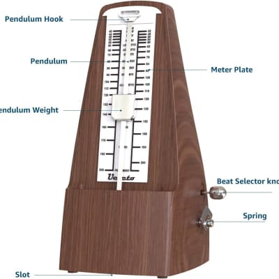 Metronome Wood Grained Loud Sound/High Precision/No batteries | Reverb