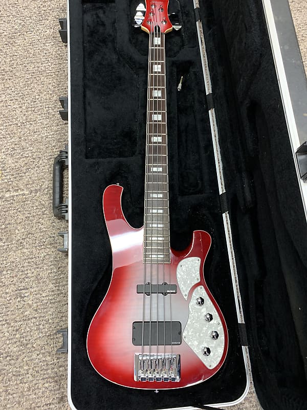 Schecter Stargazer 5 Bass Guitar - Crimson Ghost- With CASE | Reverb