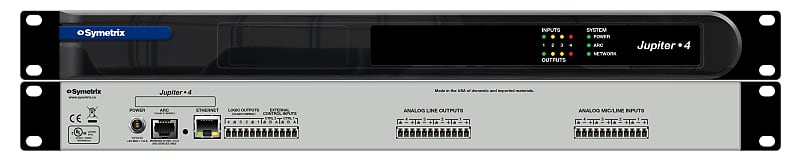 Symetrix JUPITER-4 DSP Processor, 4-Input, 4-Output, 1RU | Reverb