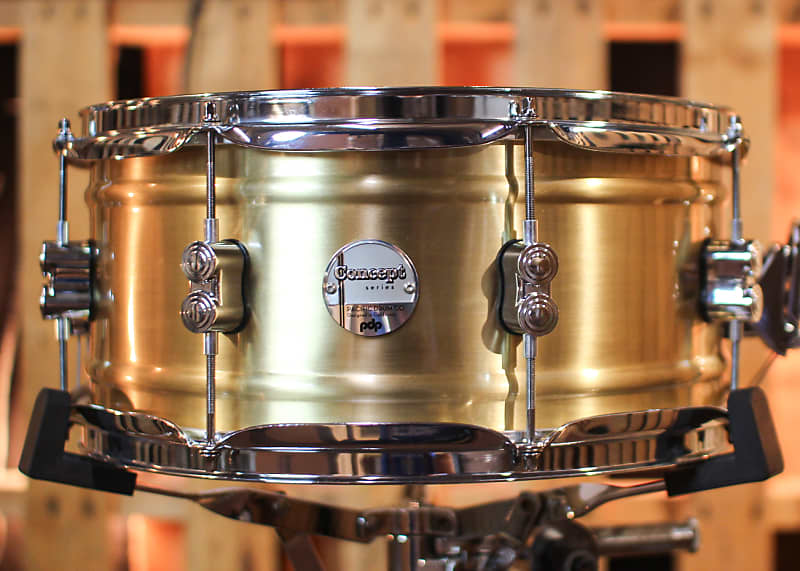 PDP 6.5x14 Concept Dual-beaded Brushed Brass Snare Drum - | Reverb