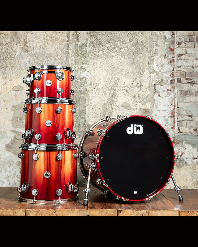 DW Collector's Series Exotic Maple/Mahogany 4-Piece Drum Set | Reverb