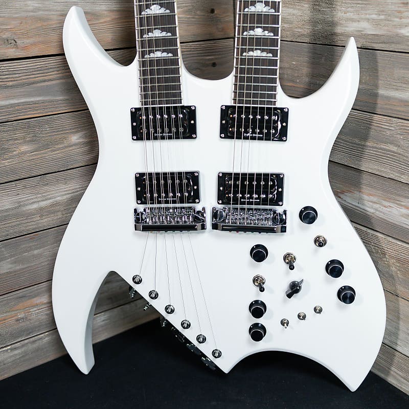 BC Rich Rich "B" Legacy Double Neck - White (30212-BO) | Reverb
