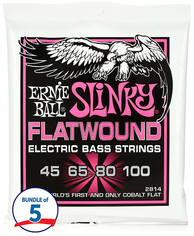 Ernie Ball 2814 Super Slinky Flatwound Electric Bass Guitar | Reverb