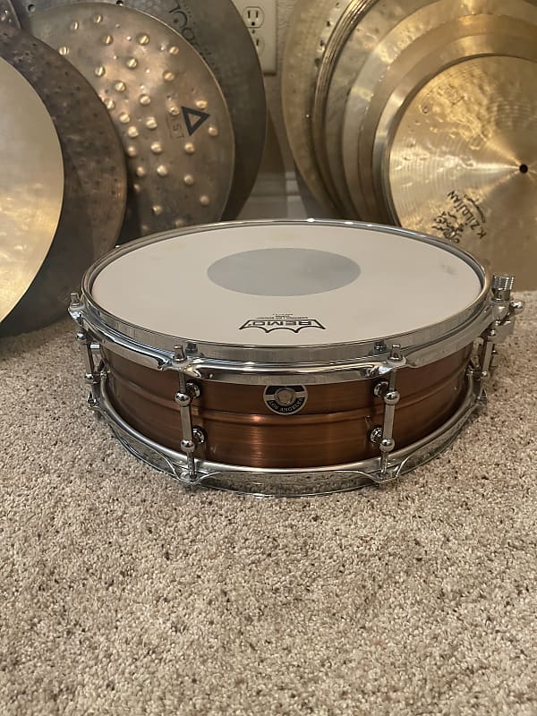 Q Drum Co. 4.5x14 Copper Shell with 10 ply Maple Re-Rings | Reverb