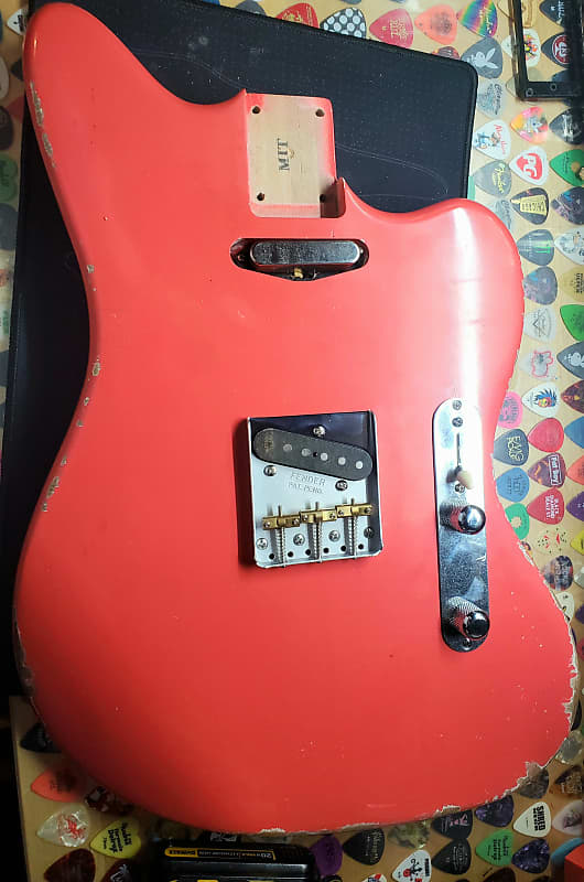 MJT Telemaster loaded body 2023 - Aged fiesta red | Reverb