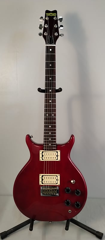 Washburn Raven Japan 80s Trans red nice condition w case | Reverb