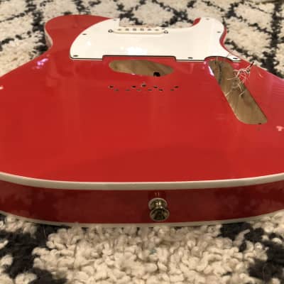 XGP Fiesta red double bound telecaster body semi loaded | Reverb