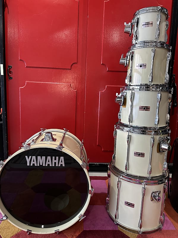 Yamaha Recording Custom Drums White 1991 6pc Shell Kit w/ | Reverb