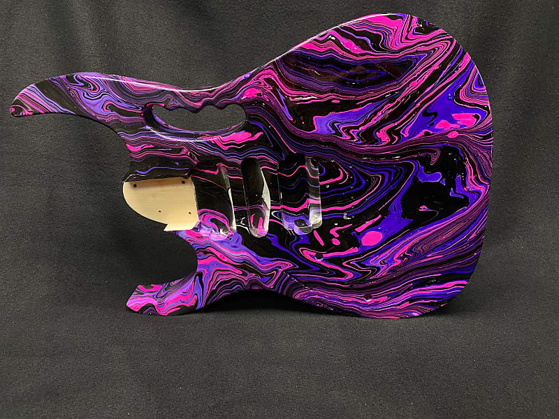 Purple Passion swirl 6 string LEFTY Jem style guitar body, | Reverb