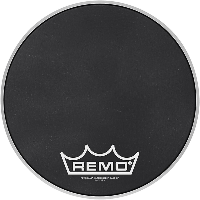 Remo Powermax Black Suede Crimplock Bass Drum Head 14 in. | Reverb