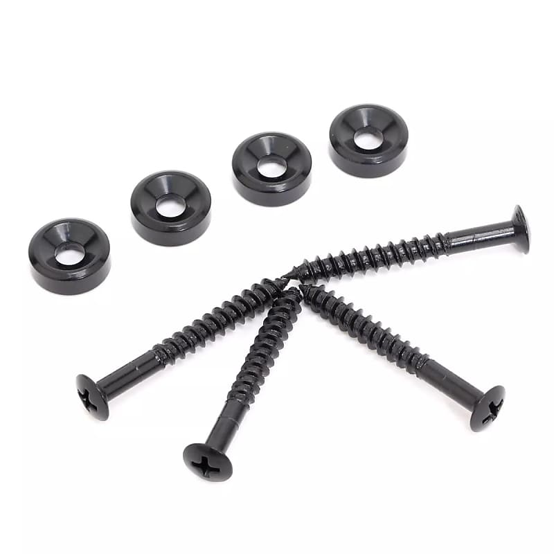 4Pcs Black Electric Guitar Bass Neck Mounting Ferrule Screw | Reverb