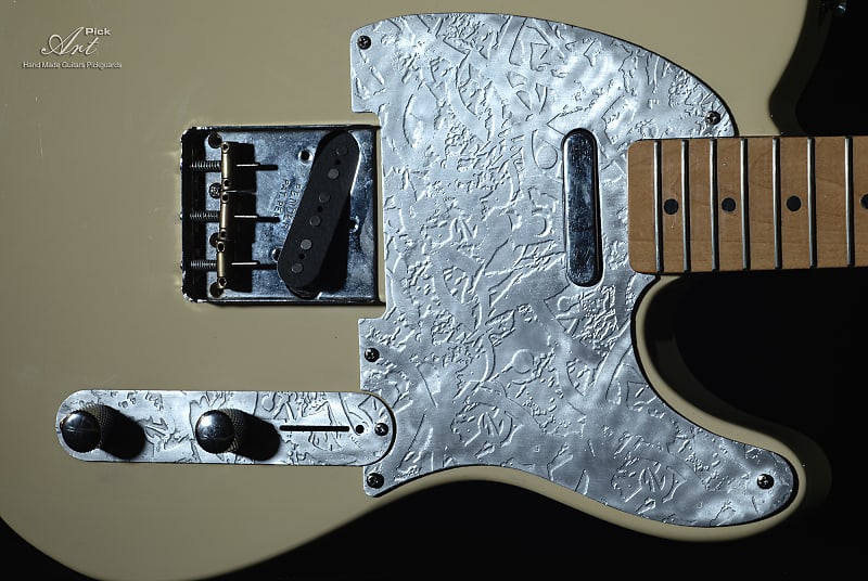 Aluminum Telecaster Pickguard SET-of-2 Silver Antique | Reverb UK