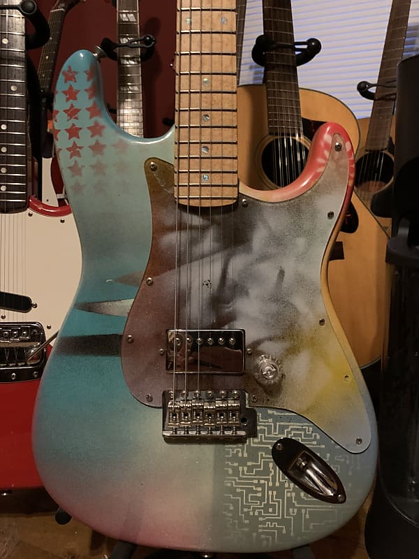 Fender Stratocaster strat vintage 1990 Hand Painted in USA | Reverb