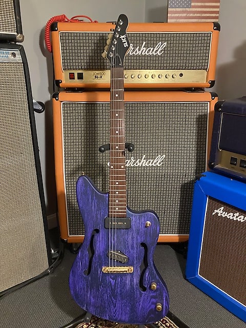 Slick SL56 Offset Body Semi Hollow 2022 - Aged Indigo Ash | Reverb