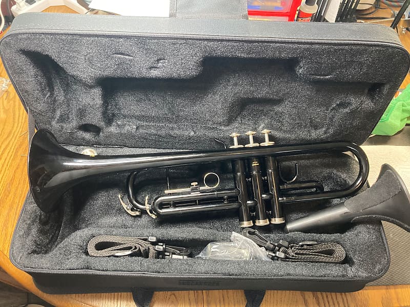 Mendini by Cecilio MTT-BK B Flat Trumpet Black Lacquer | Reverb
