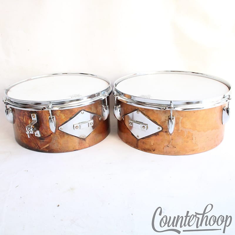 *Pearl Copper Timbales 13,14x6"Latin Percussion Drums Made In | Reverb