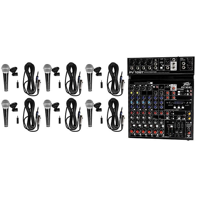 Peavey PV 10 BT 10 Channel Compact Mixing Mixer Console with | Reverb