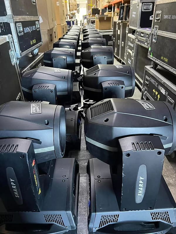 Clay Paky Sharpy Black Beam Moving Head Lights W/Case (Lot Of | Reverb