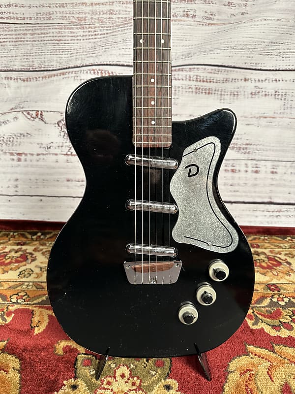 1957 Danelectro U3 Black & Chrome Foil U3 Slanted Pickups | Reverb