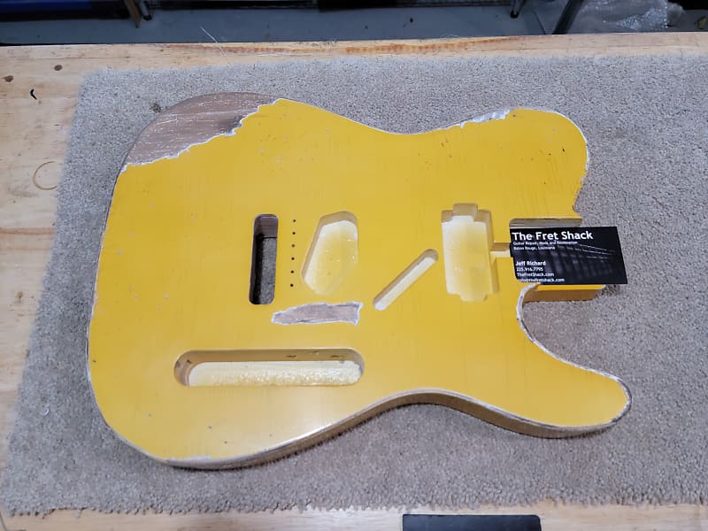 MJT Telecaster Body 2022 - Relic Taxi Yellow | Reverb