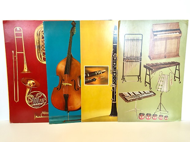 Ancient vintage music school posters showing different | Reverb