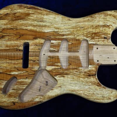Flamed Spalted Maple Top/ Aged Cherry Strat Style body - | Reverb