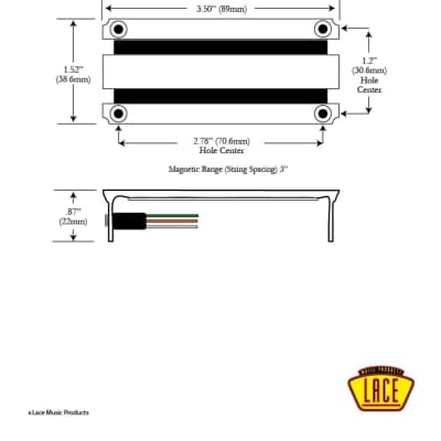 Lace Alumitone Bass Bar 3.5 4-String Bass Pickup | Reverb