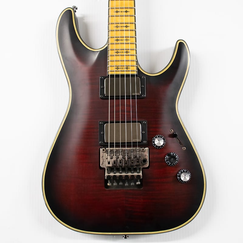 Schecter Hellraiser Extreme C-1 - Crimson Red Burst Satin, MF | Reverb