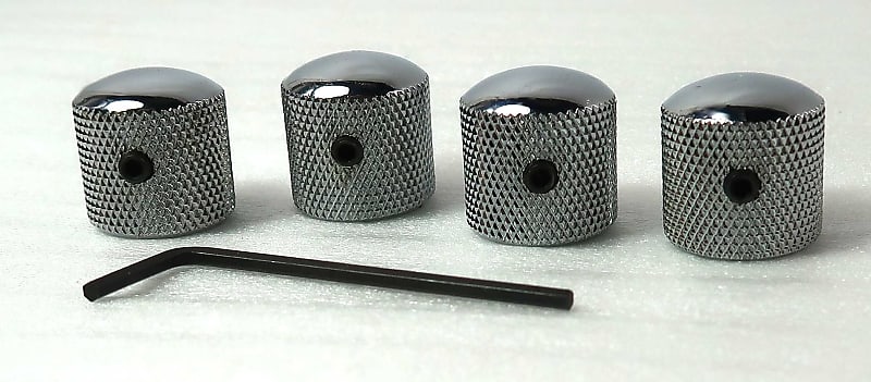 KNOBs Set of 4 Chrome Dome Set Screw Type + Wrench OLD School | Reverb