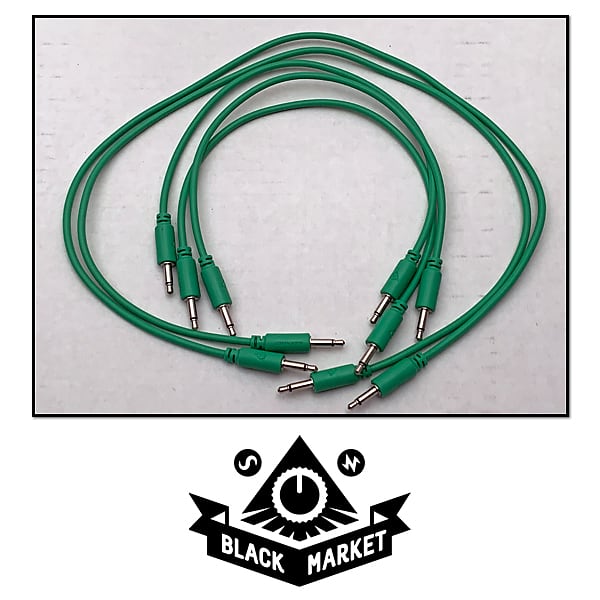 Black Market Modular Eurorack Patch Cables - 5 Green | Reverb