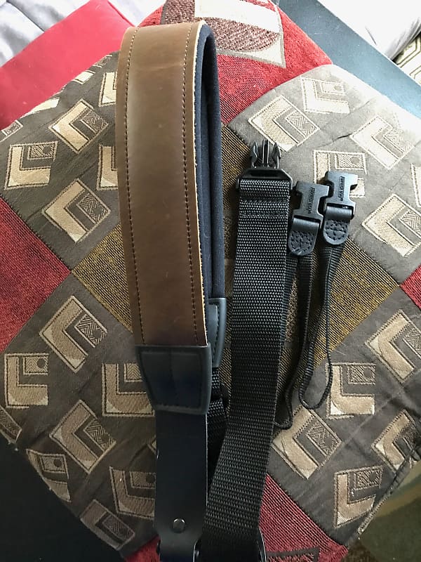 Neotech Slimline, Regular, Tan Leather Padded Banjo Strap - | Reverb