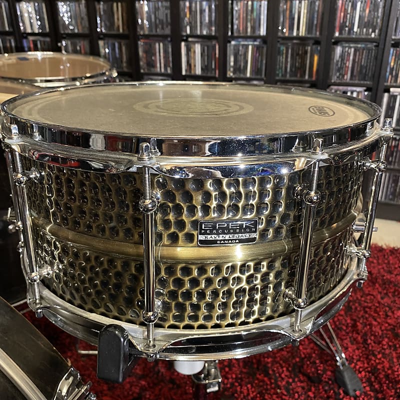 EPEK Raven Legacy - Custom Hammered Brass Snare Drum | Reverb