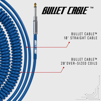 Bullet Cable 10/20 Blue Straight Coil Cable (30ft) | Reverb
