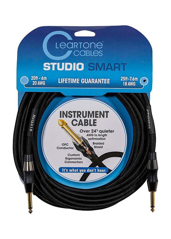 Cleartone 25-Foot Studio Smart Instrument Cable, | Reverb