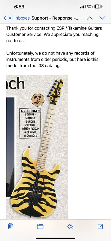 ESP LTD Signature series ESP LTD GL-600MT Tiger 2002 - Yellow | Reverb