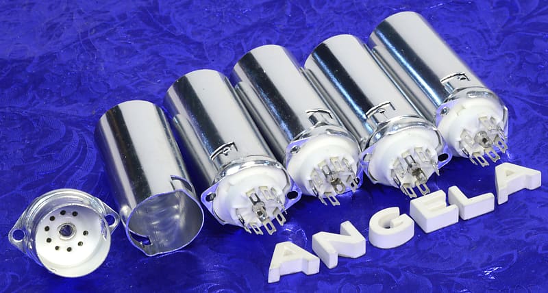 Five 9 Pin Tube Sockets With Shields For Guitar Amps, | Reverb