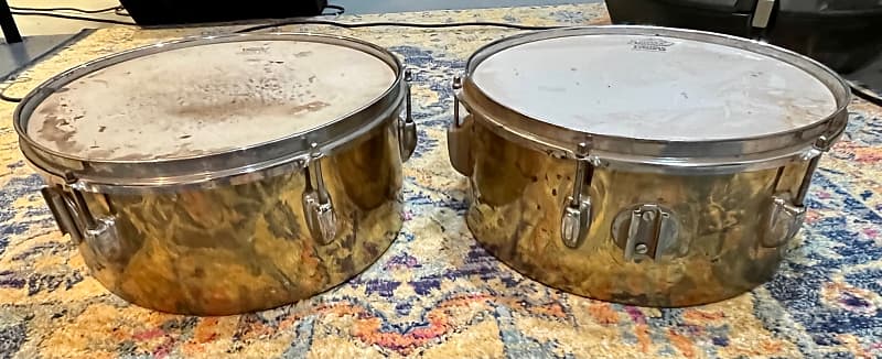 Ludwig Vintage Timbale Brass Drums Timbales Project 13" 14" | Reverb