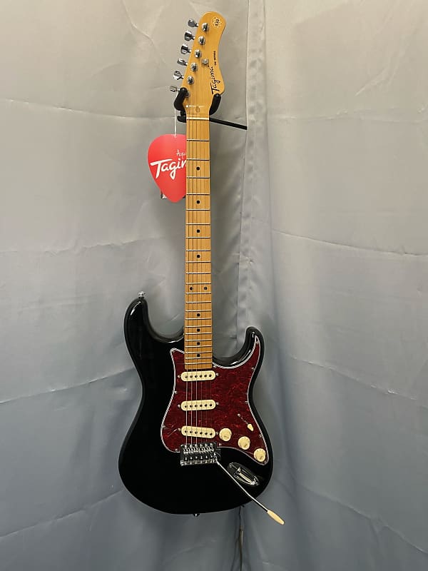 Tagima TG-530-BK Stratocaster Style - Black with Tortoise | Reverb
