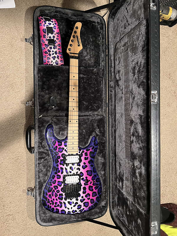 Kramer Pacer Satchel Purple leopard MIK Steel Panther | Reverb