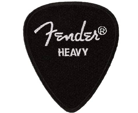 Genuine Fender Embroidered Heavy Black Guitar Pick Clothing | Reverb