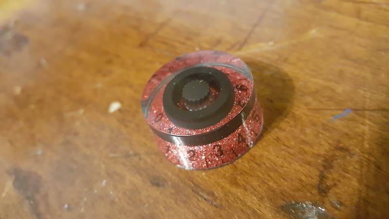 JAT Custom Guitar Parts (2) Speed Knobs Red Flake / Black | Reverb